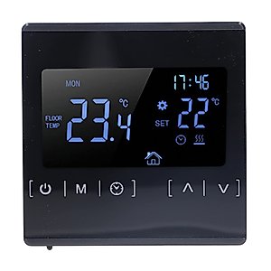 Touch Screen Thermostat, Home Temperature Controller Low Temp Protection 16A Sensitive AC85V‑240V for Floor Heating