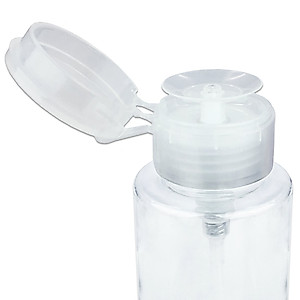 PANA 10oz. (Quantity: 2 Pieces) Liquid Push Down Pump Dispenser Empty Bottle with Flip Top Cap (Clear)