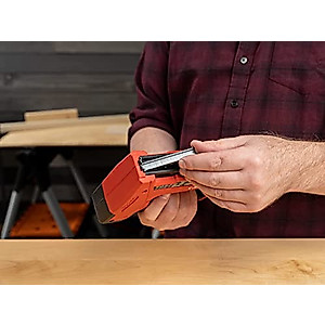 Arrow ET501C Cordless 5-In-1 Professional Staple and Nail Gun, Battery Powered Wire Stapler and Brad Nailer for Upholstery, Framing, Roofing, Crafts, Fencing, Cable, Black/Red