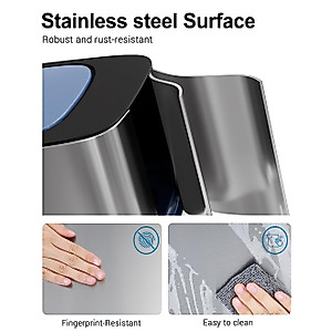 CTIME Slim Motion Sensor Bathroom Trash can Automatic touchless,Stainless Steel Garbage can with lid,3 Gallon Waste Basket,Smart bin Electric Trash cans (Includes 8 Bag Roll)