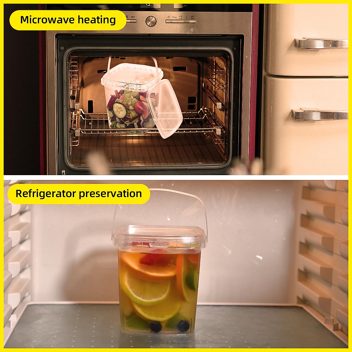 SHPii 30 oz. Square Clear Deli Containers with Lids, BPA-Free, Freezer and Microwave Safe Food Storage Containers, Reusable, Meal Prep, Take-out, Restaurant Supplies.(10 packs)