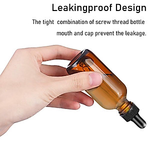 Bumobum 4oz Dropper Bottles for Essential Oils, 24 Pack 120ml Amber Glass Dropper Bottles with Eye Dropper, 2 Funnel and 2 Long Dropper, Empty Tincture Bottles for Travel, Home use