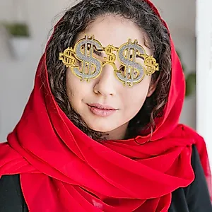 Amosfun Party Eyeglasses Sunglasses Funny Glasses for Costume Cosplay Photo Props Party Favor (Golden)