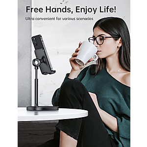 LISEN Cell Phone Stand, Angle Adjustable Phone Stand for Desk for iPhone 15 Pro Max