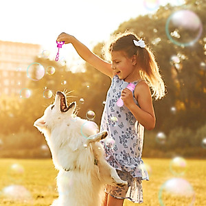 Winrayk 24Pcs Paw Print Bubble Wands for Kids Bubbles Party Favors Mini Bubbles Bulk Valentines Day Easter Goodie Bag Stuffers Christmas Birthday Gift Toy Dog Party Favors Supplies (with 24 Gift Card)