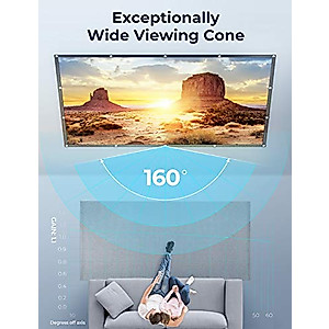 100 inch Projection Screen, 16:9 Foldable Anti-Crease Portable Projector Movies Screens Double Sided Video Projector Screen for Home, Party, Office, Classroom