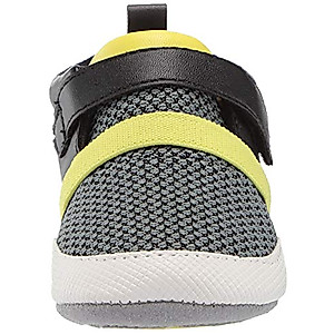 RO + ME by Robeez Baby Boy Crib Shoes Boys Infant Athletic Sneaker, Jake Black, 6-12 Months