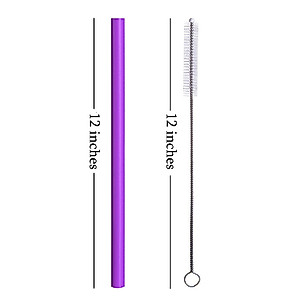 ALINK 6 Silicone Smoothie Straws + 6 Extra Wide Boba Tea Straws