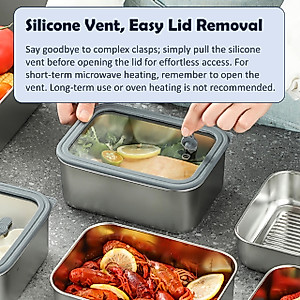 EleganceEssentials Stainless steel food storage containers leak proof & airtight lids for Kitchen,stainless steel bowl,meal prep lunch box,freezer and microwave safe (Blue)