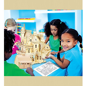 Puzzled 3D Puzzle Farm Barn Set Wood Craft Construction Model Kit, Fun & Educational DIY Wooden Toy Assemble Model Unfinished Crafting Hobby Puzzle to Build and Paint for Decoration 21 Pieces Pack