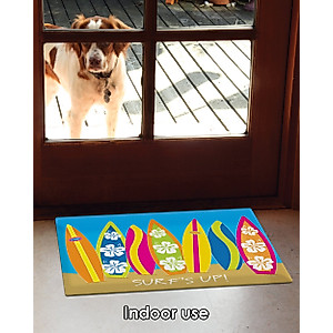 Toland Home Garden 800228 Surf Boards Summer Door Mat 18x30 Inch Beach Outdoor Doormat for Entryway Indoor Entrance