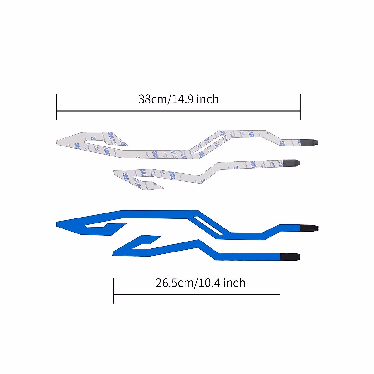 4PCS Upgrade Rechargeable Motorcycle Helmet Light, Night Riding Signal EL Light Sticker, 3 Mode Led Helmet Light Strip Accessories for Bike (Rechargeable Powered, Blue)