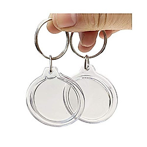 25Pcs 1.42inch Transparent Round Photo Frame Key Chain Photo Picture Logo Inserts Snap-in Keychain Pendant Acrylic Keys Ring Key Holder Organizer Keys Attachments Home Accessories for Women Men