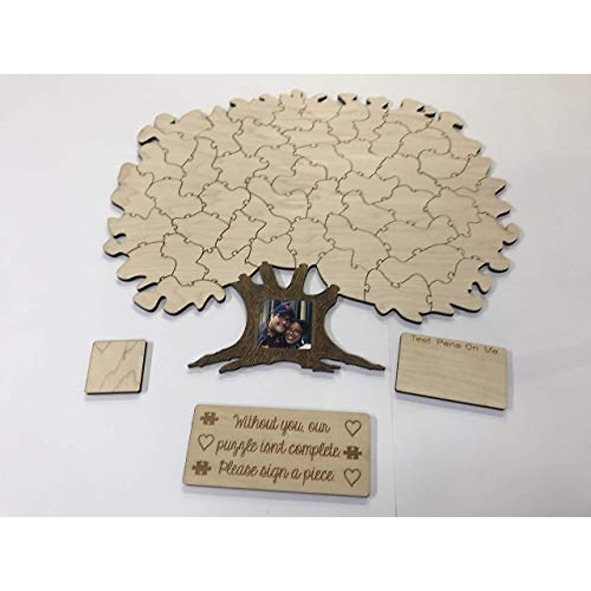 50pc Blank Wedding Tree Puzzle Guest Book Alternative. Add Your Own Personalization. A Great Guest Book Idea For a Wedding Reception, Birthday, Baby Shower, Anniversary or Any Event/Party.