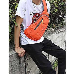 PivotWing Sling Bags for Men Womens Lightweight Small One Strap Chest Side Bag Mini Crossbody Day Pack Everyday Sling Backpack Bodybag for Trip Gym Outdoor Dog Walking Orange