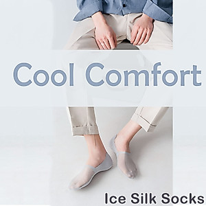 RainFlowwer No Show Socks 6 Pairs for men and women, Invisible Ice Silk Breathable Socks, Thin Low Cut Non Slip Socks for Flats Boat Sneaker