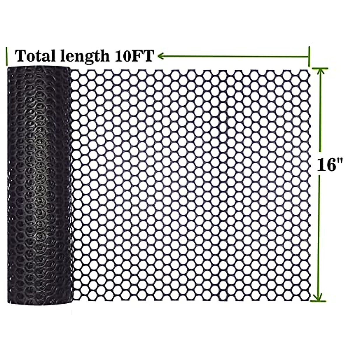 Plastic Chicken Wire Fence Mesh 16”x10FT, Poultry Netting for Chicken, Hexagonal Fencing for Gardening,Floral Netting,PET Cage, Chicken Wire Frame Crafts,with 100 pcs Fixed Straps