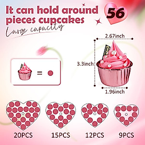 4 Tier Heart Cupcake Stand, 2023 New Acrylic Cupcake Holder with LED Light, Premium Cupcake Tower Dessert Tree Tower for Wedding Anniversary Birthday Party Decorations