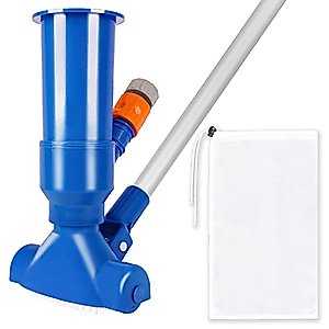 Polog Portable Pool Vacuum, Pool Spa Jet Vacuum Cleaner with 5 Section Pole, Small Pool Vacuum for Above Ground & Inground Pool Spa Pond Hot Tub (No Garden Hose Included) (Small, Blue)