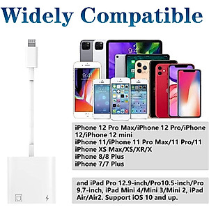 Lightning to Ethernet Adapter, [Apple MFi Certified] 2 in 1RJ45 Ethernet LAN Network Adapter for iPhone/iPad/iPod, Supports 100Mbps Ethernet Network with Charge Port, Plug and Play, Support All iOS