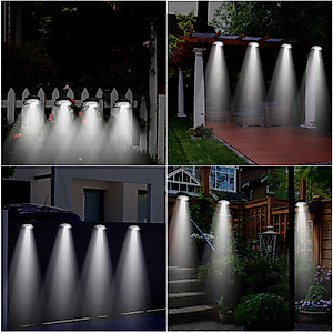 12 Pieces Solar Gutter Solar Lights Outdoor 9 LED Waterproof Gutter Solar Lighting Deck Fence Sun Power Lamps White Light for Garden Backyard Pathway Roof Yard Utility Patio Wall (Black)