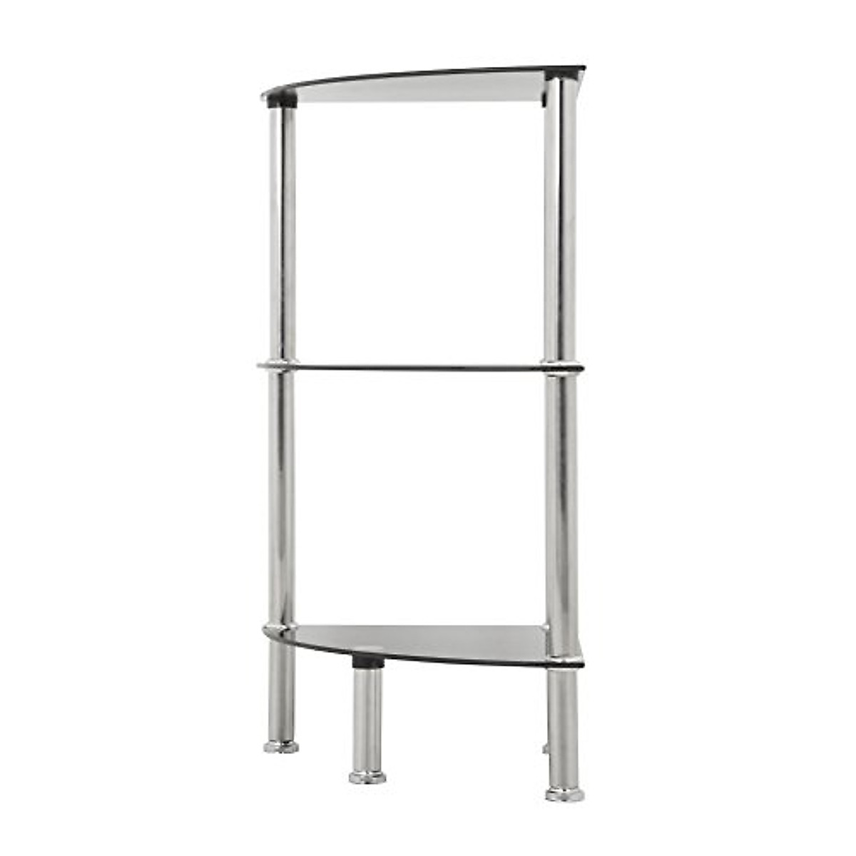 AVF S53-A Corner 3 Tier Shelving Unit in Black Glass & Chrome