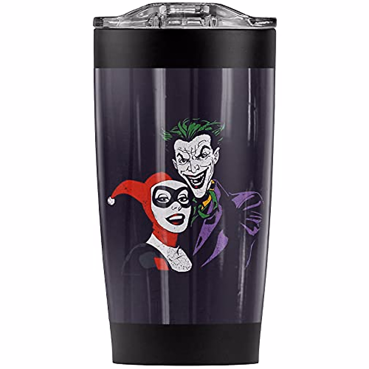 Logovision Batman Joker & Harley Quinn Stainless Steel Tumbler 20 oz Coffee Travel Mug/Cup, Vacuum Insulated & Double Wall with Leakproof Sliding Lid | Great for Hot Drinks and Cold Beverages