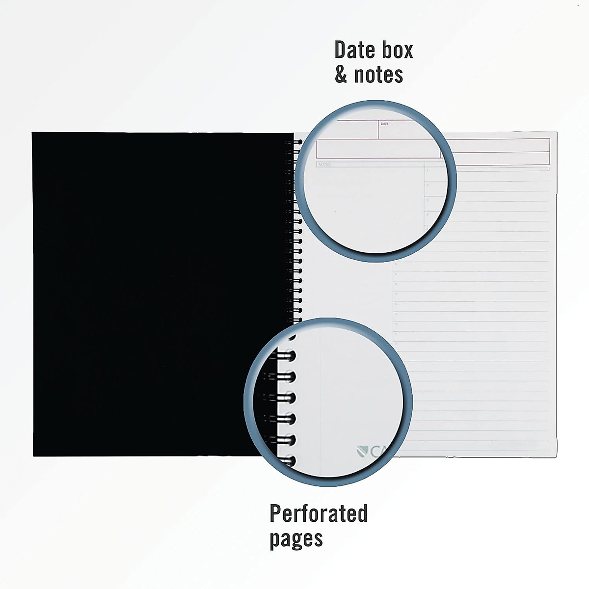 Cambridge Limited Business Notebook, 8-1/4 x 11 Inches, Wirebound, Action Planner, Black (06064)