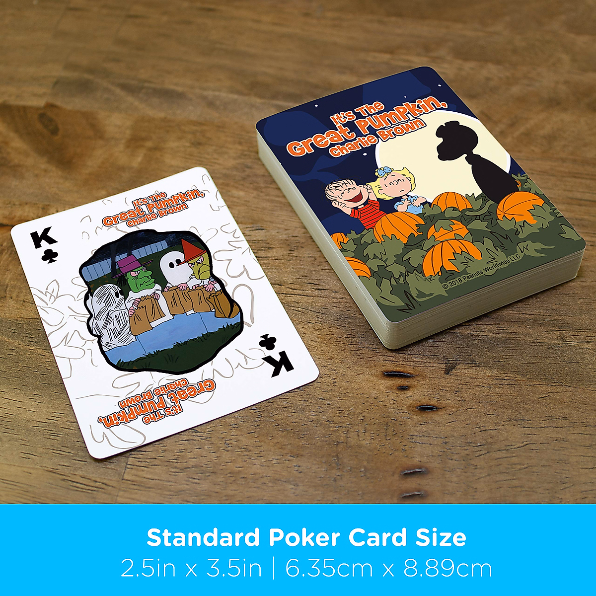 AQUARIUS Peanuts Great Pumpkin Playing Cards - Peanuts Themed Deck of Cards for Your Favorite Card Games - Officially Licensed Peanuts Merchandise & Collectibles
