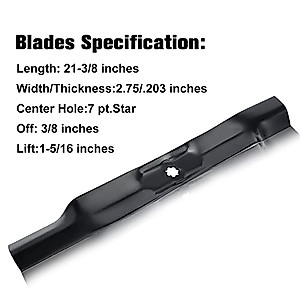 Grasscool X300 42 ich Mower Deck Blades for JD D105 D110 D125 D130 LT160 LA135 42'' Deck Lawn Tractor Replace AM141034 AM141032 M154062 AM137327 M154061 2 Pack