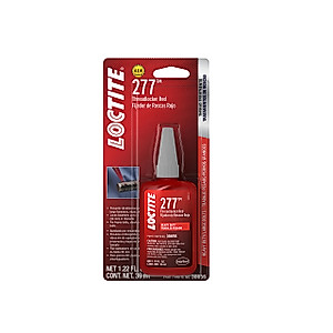 Loctite 277 Threadlocker for Automotive: High-Strength, High-Temp, Fluorescent, Anaerobic | Red, 36mL Bottle (PN: 38656-555353)