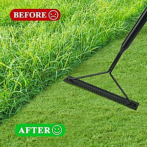 DACK 43" Weed Grass Cutter with Double-Edged Serrated Sharp Steel Blade, Manual Weed Whacker Grass Whip Cutting Hand Tool, Handheld Weed Wacker for Overgrown Weeds in Yard, Field and Ditches