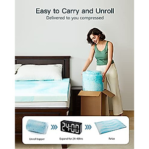 PERLECARE 3 Inch Queen Memory Foam Mattress Topper for Pressure Relief, Cooling Gel Infusion, CertiPUR-US Certified