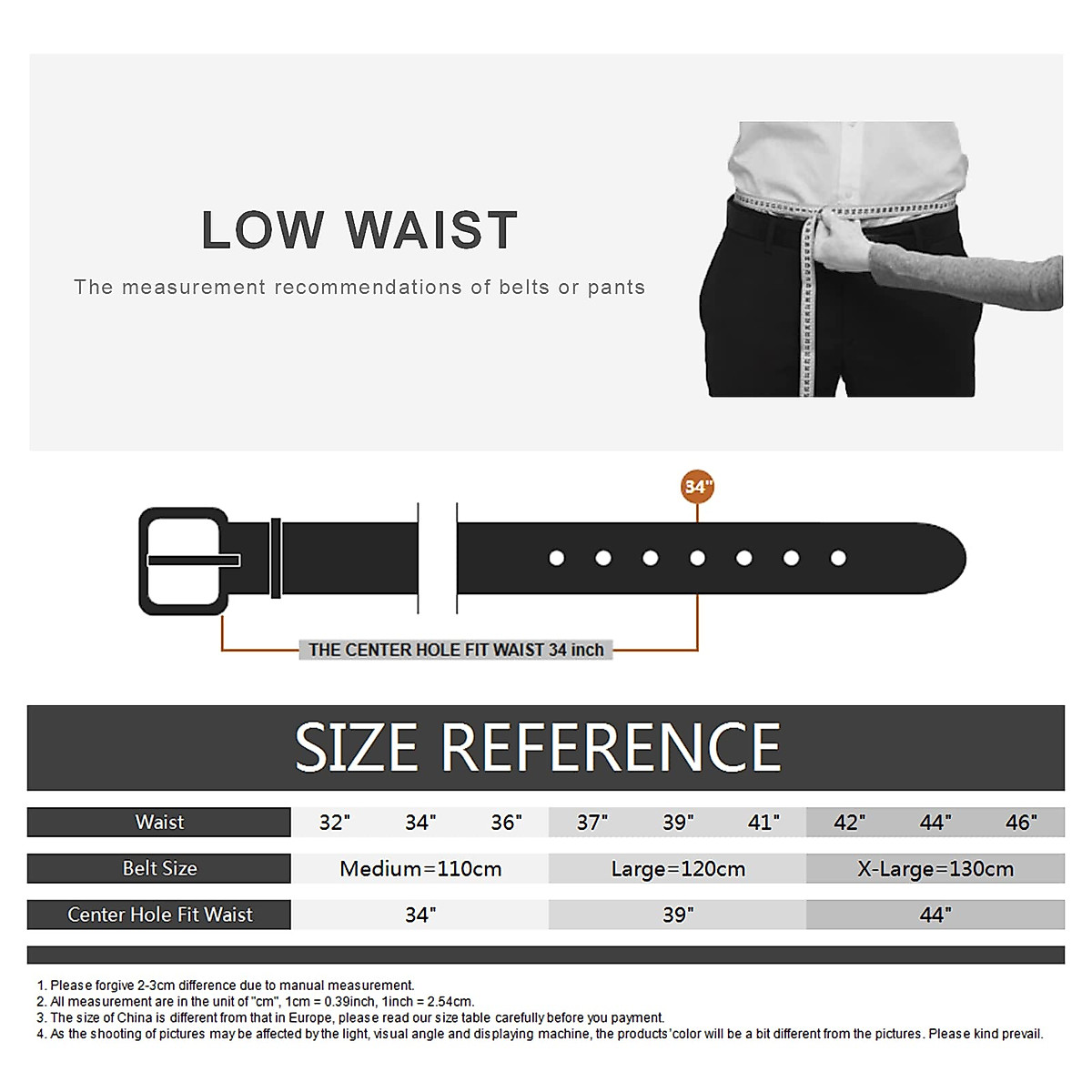 Tanpie Fashion Men's Braided Belt Leather Strap for Jeans Brown Large