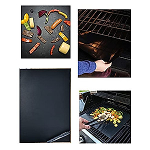 Grill Mat Set of 4, Oven Liners for Bottom of Electric Oven and Gas Oven Reusable Nonstick Oven Protector Liner Heat Resistant Grill Mats for Outdoor Grill 16.25 x 23 inch