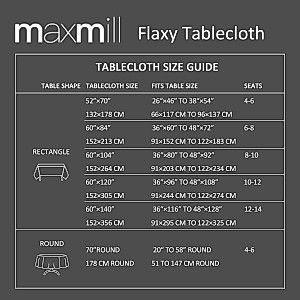 maxmill Flaxy Faux Linen Table Cloth with 2-Tone Slubby Texture Wrinkle Resistant Anti-Shrink Soft Tablecloth for Kitchen Dining Tabletop for Buffet Banquet Parties Rectangle 52 x 70 Inch Linen