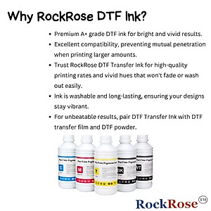 RockRose DTF White Transfer Ink Refill - 500ml Bottle for Heat Transfer Film and DTF Printers