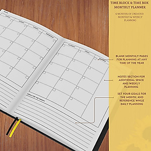 Timely Planner – Time Blocking Planner and Time Box Planner. 180 Undated Pages, To Do List, Hourly Schedule, Daily and Monthly Agenda. Time Management & Productivity Planner. A5-8.3" X 5.8" (Black)