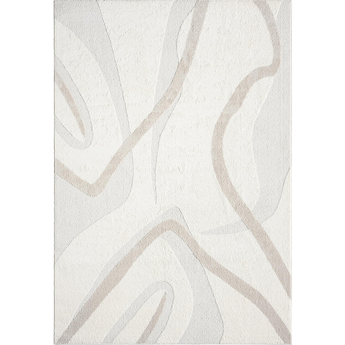 Abani Nomad Cream & Beige Area Rug 5' x 8' for Living Room, Bedroom - Chic Abstract Pattern - Durable & Easy to Clean