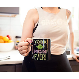 Silver Buffalo Star Wars Yoda Best Mom Ever Ceramic Mug | Holds 20 Ounces | Toynk Exclusive