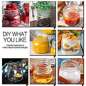 KAMOTA Mason Jars 8 oz With Regular Silver Lids and Bands, Ideal for Jam, Honey, Wedding Favors, Shower Favors, DIY Spice Jars, 24 PACK, 30 Whiteboard Labels Included