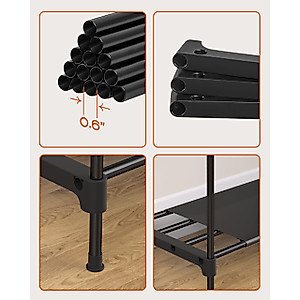 CASAMAYA Clothes Rack, Portable Closet, 80.7 Inch Extra Large Capacity Wardrobe Closet, Clothes Storage Organizer with Shelves and 5 Hanging Rods, Easy to Assembly, Black PCT036B01