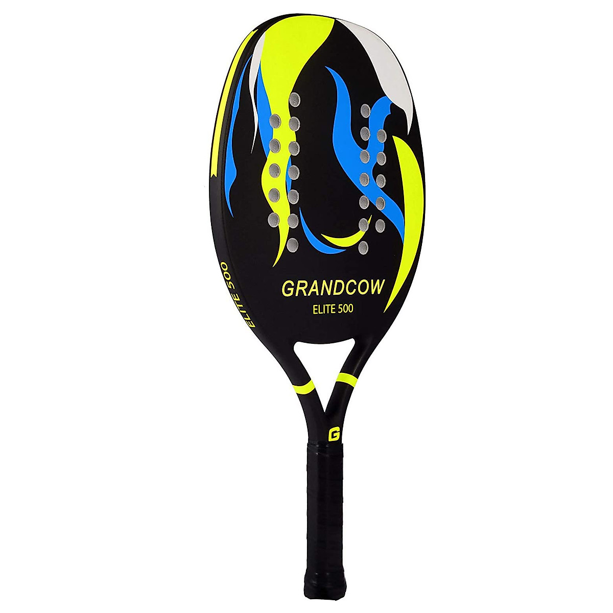 GRANDCOW Beach Tennis Paddle Racket Carbon Fiber with EVA Memory Foam Core Tennis Padel (2Pcs Black)