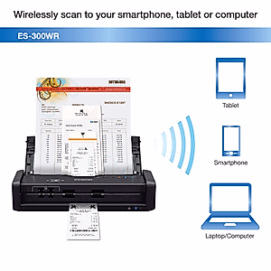 Epson ES-300WR Wireless Color Portable Duplex Document Scanner Accounting Edition for PC and Mac, Auto Document Feeder (ADF)