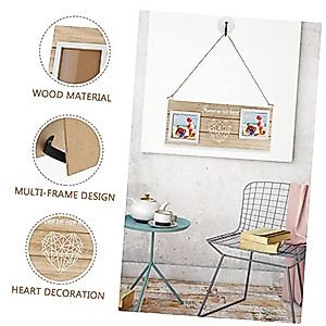 Abaodam 1 Set photo frame plant decor wood picture frames collage frame memories pictures holder Desktop grandparents picture frames Stainless steel white Tabletop Photo Holder wooden card