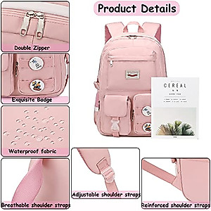 Makukke School Backpacks for Teen Girls - Laptop Backpacks 15.6 Inch College Cute Bookbag Anti Theft Women Casual Daypack,Pink