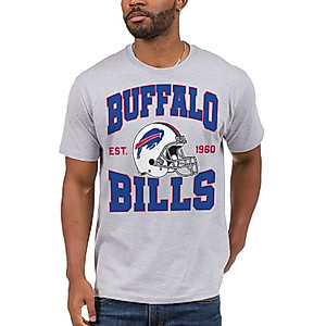 Junk Food Clothing x NFL - Buffalo Bills - Team Helmet - Unisex Adult Short Sleeve Fan T-Shirt for Men and Women - Size X-Large