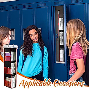 Yaomiao 4 Pcs Adjustable Locker Shelf 3 Shelf Hanging Locker Organizer Locker Shelf Organizer with Trim for School, Work, Gym, Storage 9 x 6.7 x 37.8 Inches, 4 Styles