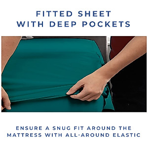 Kotton Culture 4 Piece Bed in a Bag Set 100% Egyptian Cotton 600 Thread Count Duvet Cover Pillow Shams & Fitted Sheet with Extra Deep Pocket Soft Bedding (Queen, Light Blue)