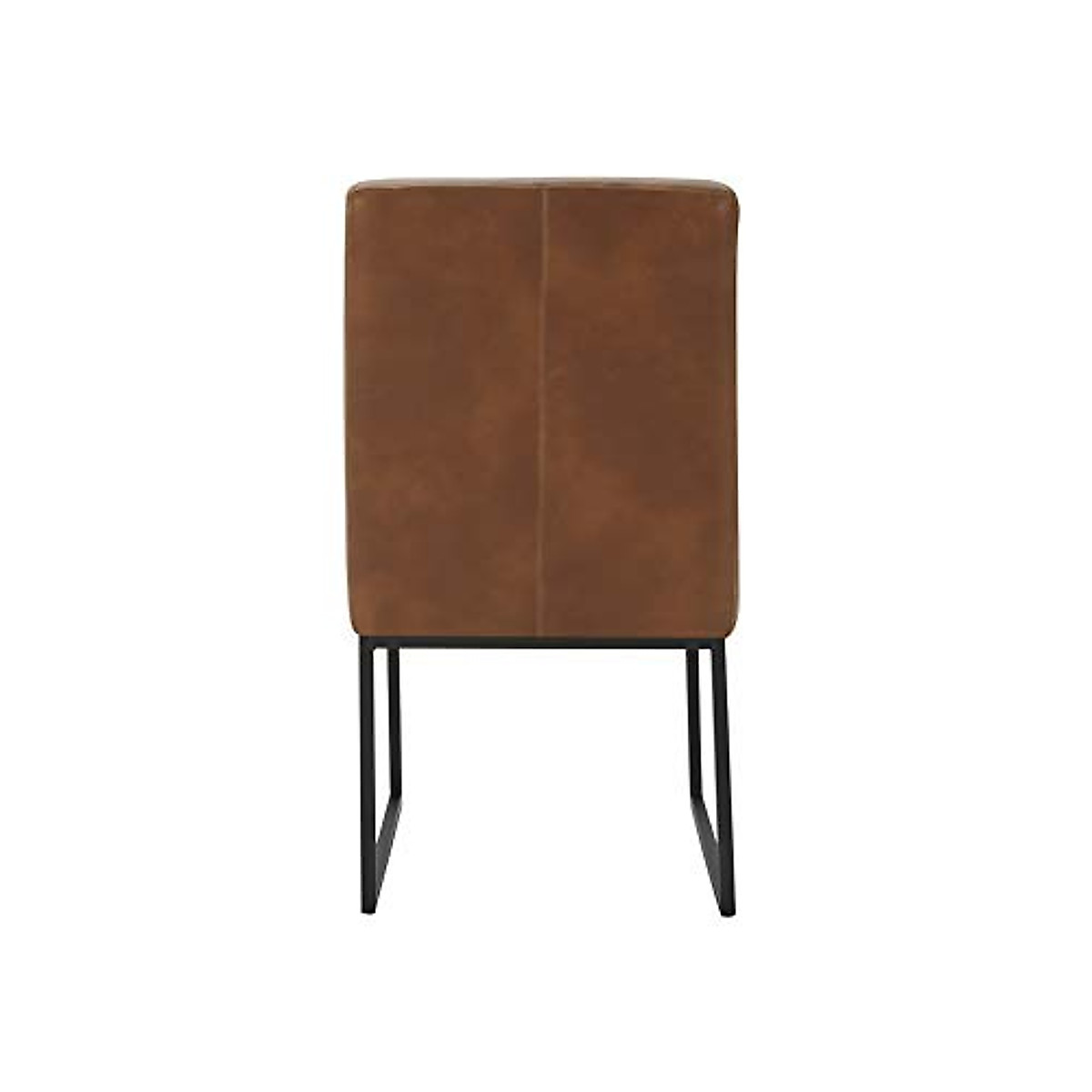 Amazon Brand – Rivet Decatur Modern Faux Leather Dining Chair, Set of 2, 21"W, Tan Brown